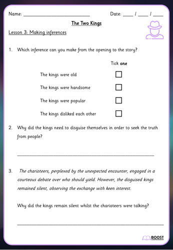 FREE 3 Lessons - Year 6 Reading Comprehension: The Two Kings | Teaching ...