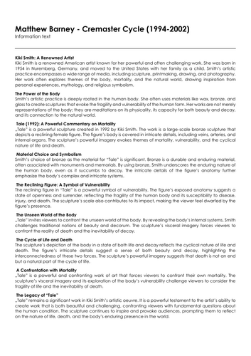 Matthew Barney - Cremaster Cycle (1994-2002) | Teaching Resources