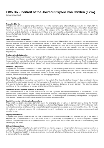 Otto Dix - Portrait of the Journalist Sylvia von Harden (1926 ...