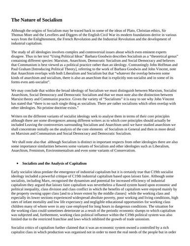 AQA Politics 7152/3 - the Origins of Socialism | Teaching Resources