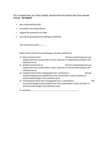 Edexcel A GCSE Geography: Topic 1B - River Landscapes and Processes ...