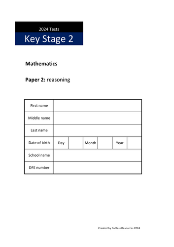 5 different copies of Key Stage 2 SATs Maths Papers and answers, based ...