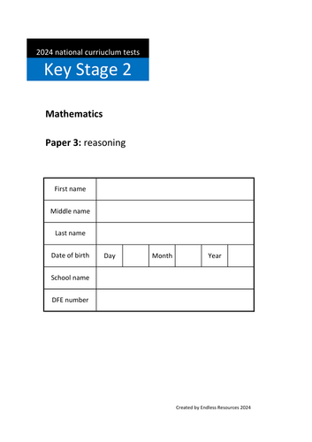 5 different copies of Key Stage 2 SATs Maths Papers and answers, based ...