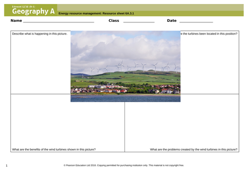 Edexcel A Topic 6: Resource Management Unit of Work (Energy) | Teaching ...