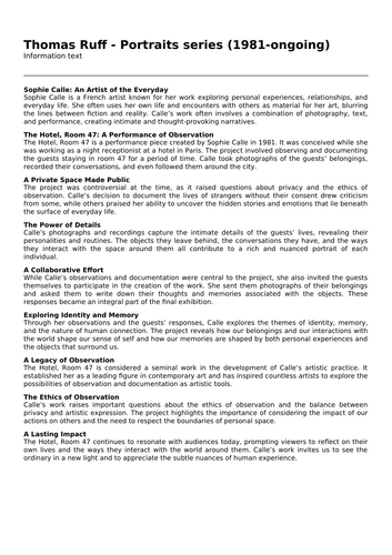 Thomas Ruff - Portraits series (1981-ongoing) | Teaching Resources