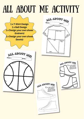 All About Me Activity - Start of Year, Back to School | Teaching Resources