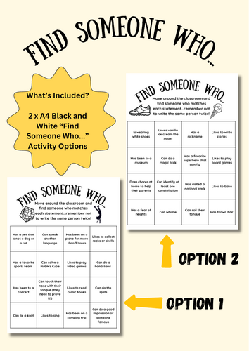 Find Someone Who... Back to School Start of Year Classroom Activity ...