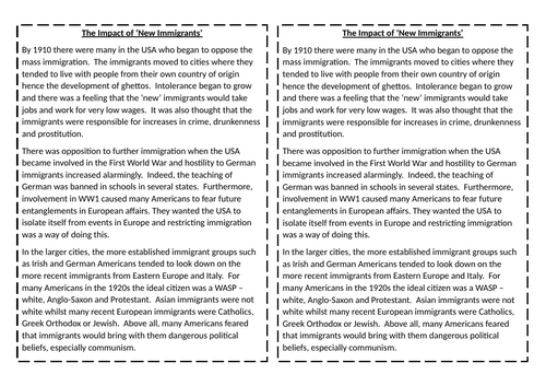 Immigration in the USA - 1920s | Teaching Resources