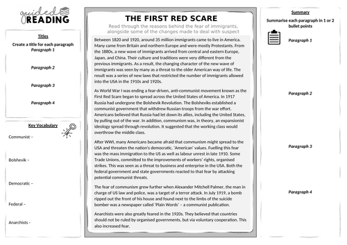 The Red Scare - 1920s USA | Teaching Resources