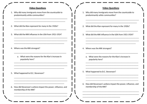 KKK - USA 1920s | Teaching Resources