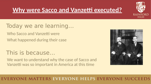 Sacco and Vanzetti - 1920s USA | Teaching Resources