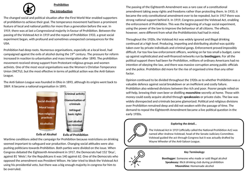 Prohibition - 1920s USA | Teaching Resources