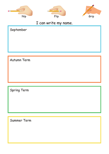 Name Writing Progression Sheet | Teaching Resources