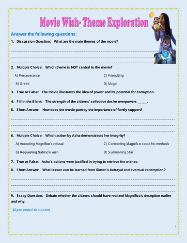 Movie Wish 2023 Comprehension Bundle with Answer Keys | Teaching Resources