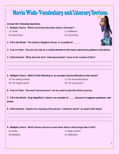 Movie Wish 2023 Comprehension Bundle with Answer Keys | Teaching Resources
