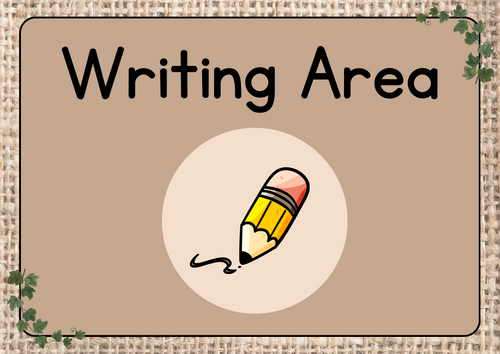 EYFS Area Signs - HESSIAN | Teaching Resources