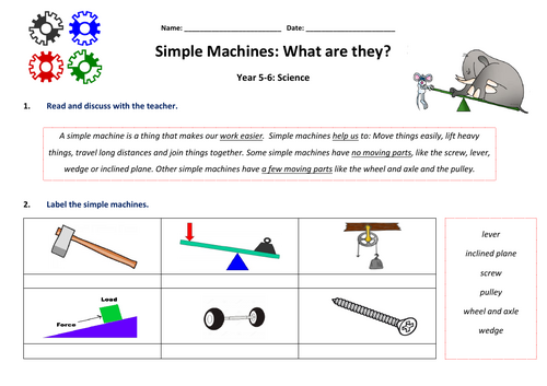 Simple Machines - What are they? : Science - Years 5-6 | Teaching Resources
