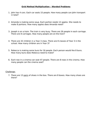 Grid Multiplication Worksheets (3, 4 and 8 times table) | Teaching ...