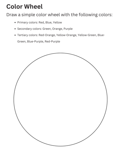 Printable mixing primary and secondary colors worksheet for ...