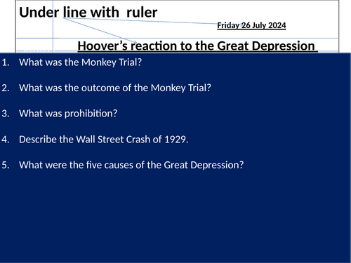 iGCSE Edexcel The USA, 1918-41 History, (paper 2 - A3) | Teaching Resources