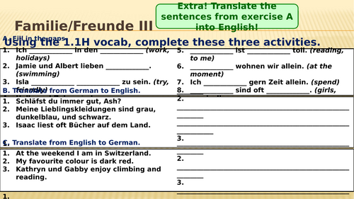 New GCSE German (2024) - AQA - 1.1H (Meine Leute und ich) - Full ...