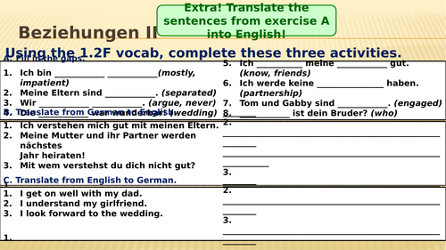 New GCSE German (2024) - AQA - 1.2F (Lebensweisen & Lebensbeziehungen ...