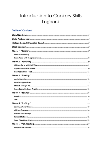 Professional Cookery Logbook | Teaching Resources