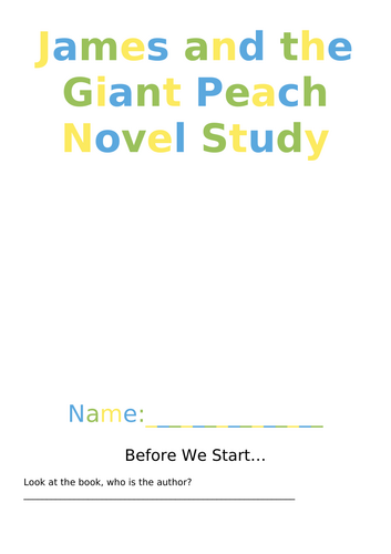 James and the Giant Peach Novel Study | Teaching Resources