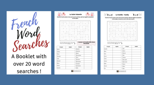 FRENCH Word searches New GCSE | Teaching Resources