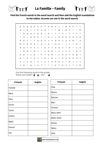 FRENCH Word searches New GCSE | Teaching Resources