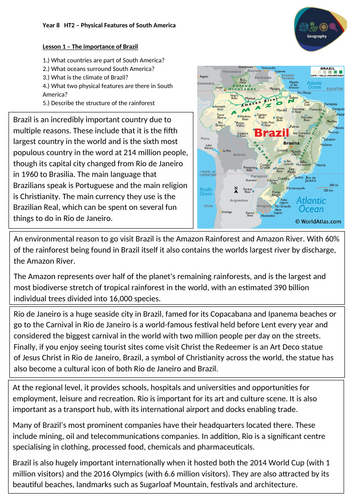Importance of Brazil - KS3 (Key Stage 3) | Teaching Resources