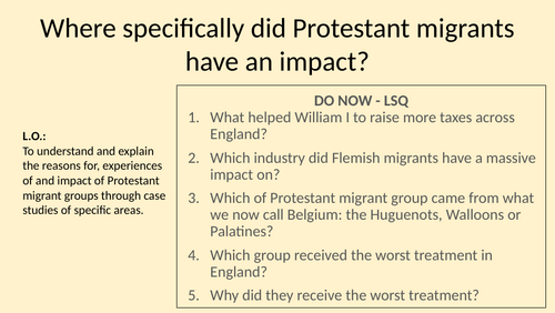 Edexcel / Pearson GCSE History Paper 1 Migrants in Britain 1500-1700 ...