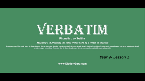 DRAMA Verbatim full SOW | Teaching Resources