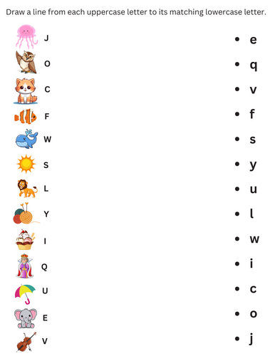 printable match uppercase and lowercase letters kindergarten worksheets ...