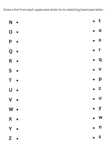 printable match uppercase and lowercase letters kindergarten worksheets ...