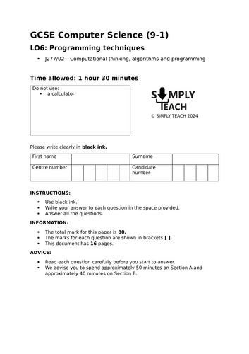 LO6 - Assessment (OCR GCSE CS) | Teaching Resources LO6 - Assessment (OCR GCSE CS) | Teaching Resources