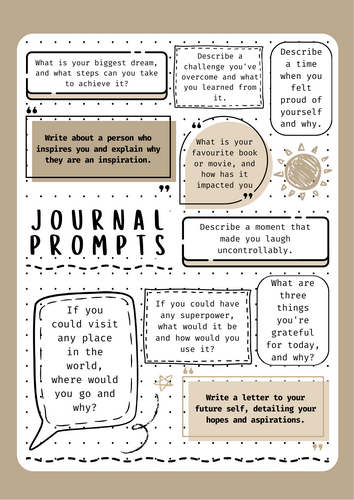 Journal Entry Prompts for Teens | Teaching Resources