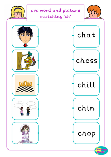 Match, Read and Write 'ch' Worksheets | Teaching Resources