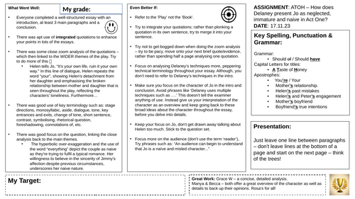 A Taste of Honey Full SOW GCSE | Teaching Resources