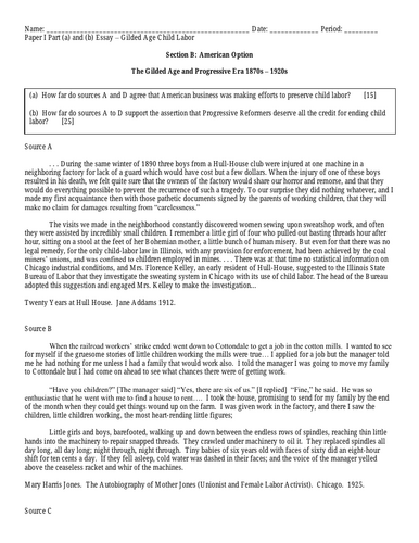 Paper 1 Child Labor | Teaching Resources