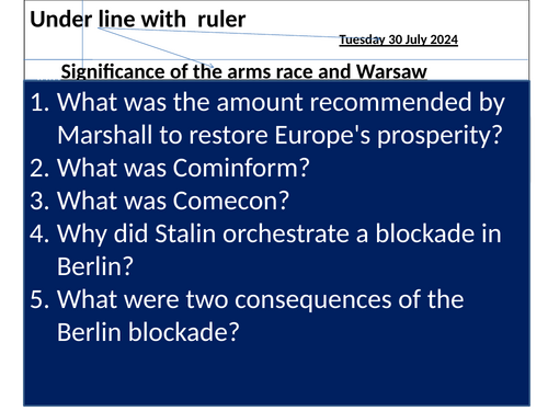 iGCSE superpower relations, 1943-72 Edexcel (paper 1 - 6) Cold War ...