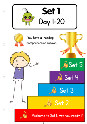 100 Days Reading Comprehension No Prep Worksheets (SET 1) | Teaching ...