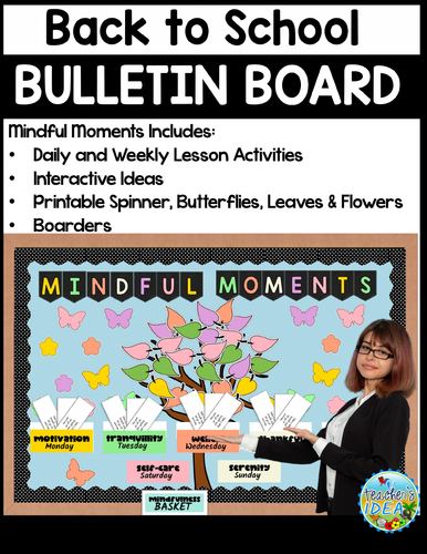 Back to School Bulletin Board - Mindful Moments - Bulletin Board Kit ...