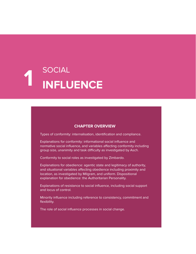 AQA A Level Psychology - Social Influence Revision Guide | Teaching ...