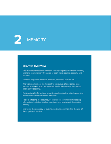 AQA A Level Psychology - Memory Revision Guide | Teaching Resources