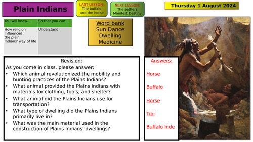 American West The Indians of the Plains | Teaching Resources