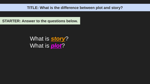 Plot, Story and Narrative | Teaching Resources