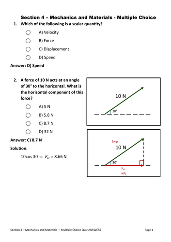 A-Level Physics - Revision Quiz - Mechanics and Materials (AQA ...