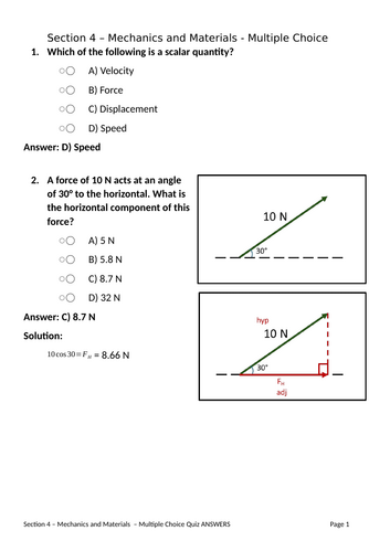 A-Level Physics - Revision Quiz - Mechanics and Materials (AQA ...