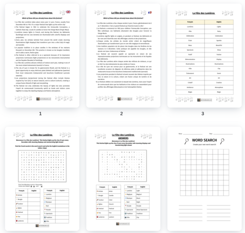 FRENCH: La Fête des Lumières | Teaching Resources